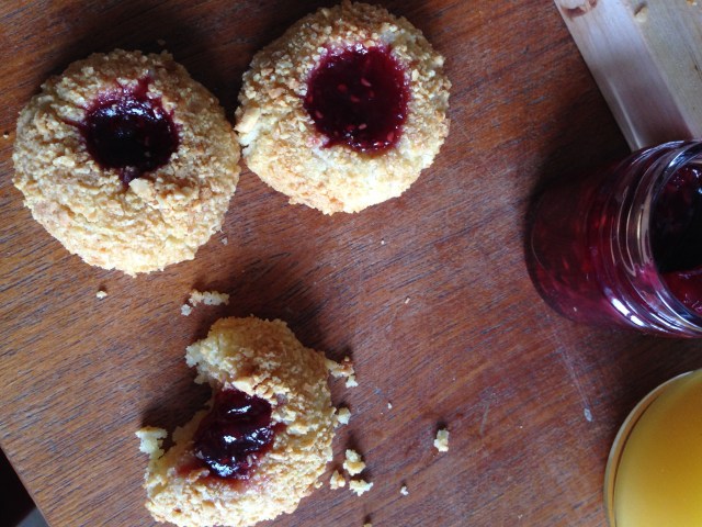 Thumbrint Cookies – Covered with Toasted Almonds | My Dear Kitchen in ...